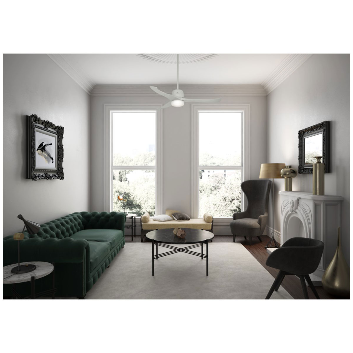 Hunter Fan Hunter Deckenenventilator Harmony 137cm weiß | Frisch Weiß ...